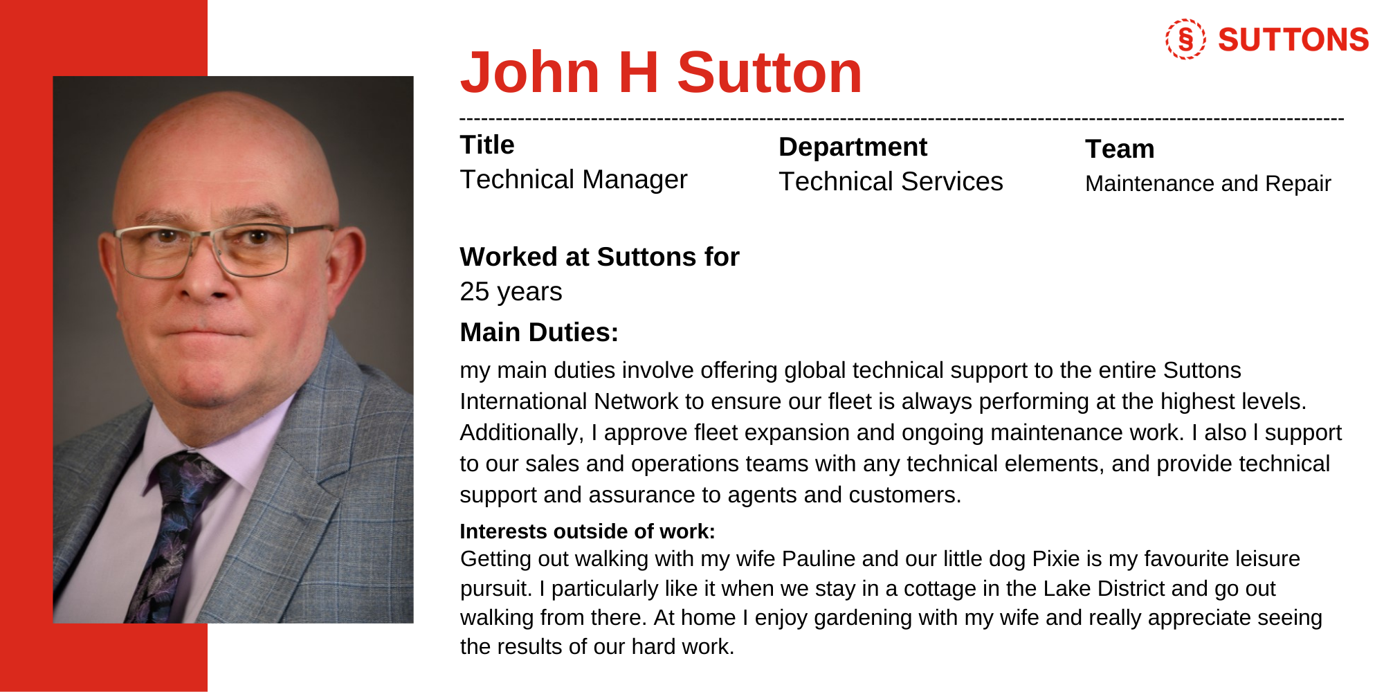 MEET THE TEAM – TECHNICAL SERVICES - Suttons