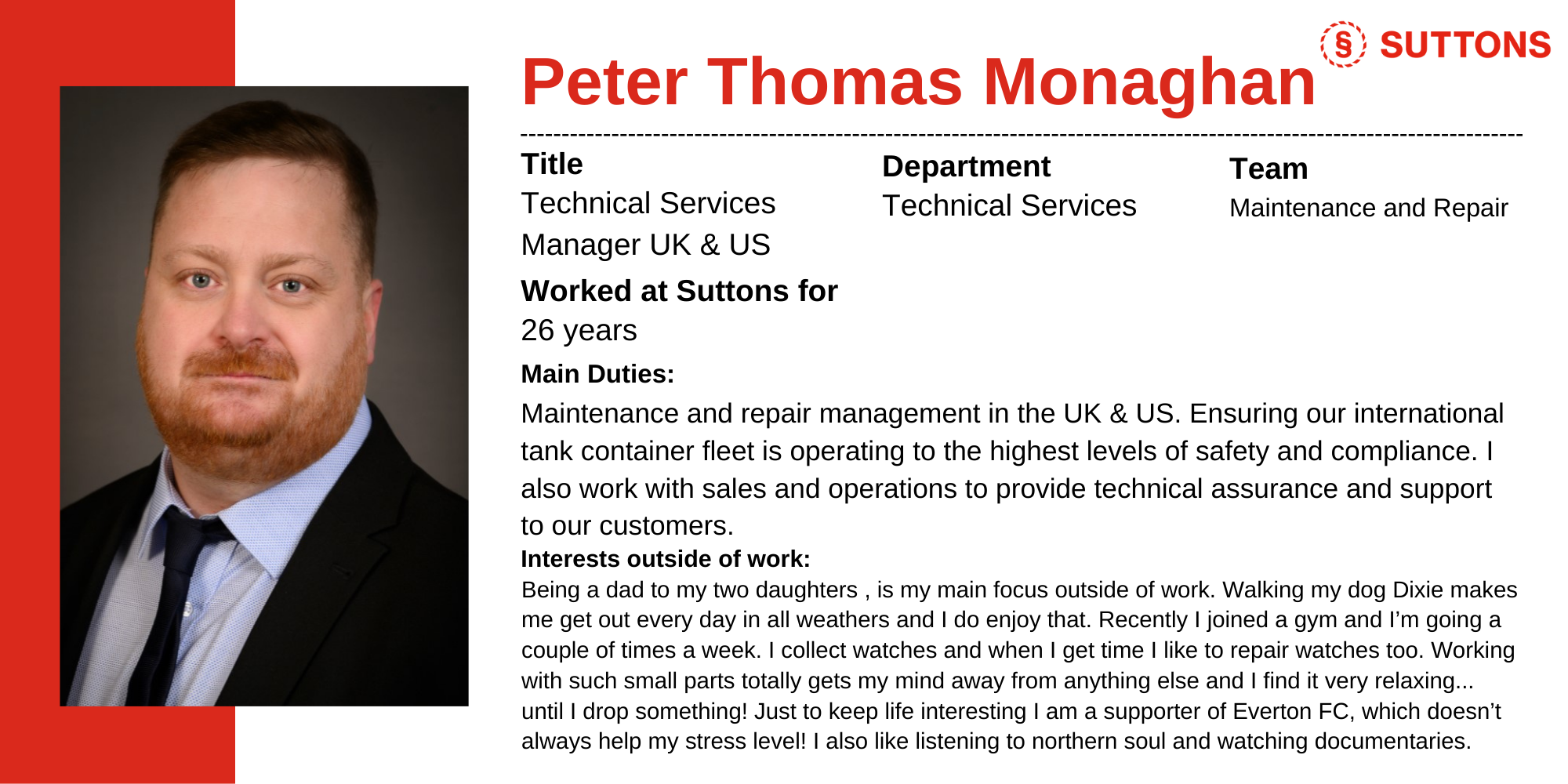 MEET THE TEAM – TECHNICAL SERVICES - Suttons